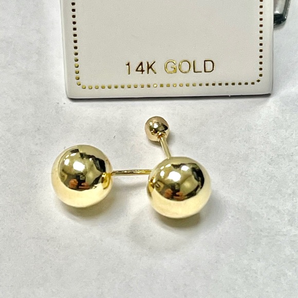 Jewelry | Solid Gold 14karat Ball Stud 7mm Earring | Poshmark